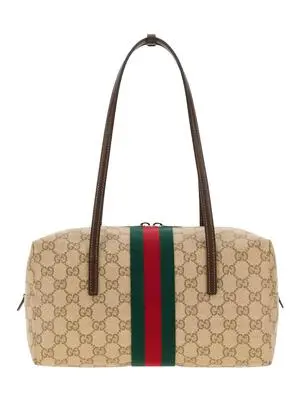 Gucci GUCCI GG Canvas Medium Melrose Shoulder Bag Multicolor