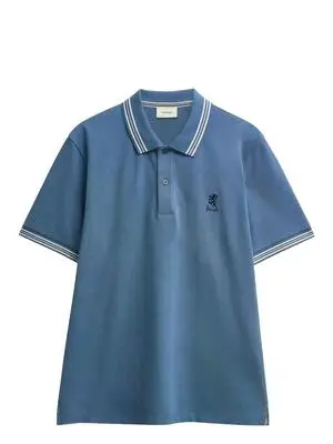 Pringle Of Scotland Piqué Tipped Polo Shirt - Blue