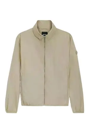 BOSS Zip-up Funnel Neck Jacket - Neutrals