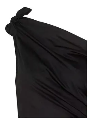 Staud Bellaria Knot-detail Draped One-shoulder Top - Black