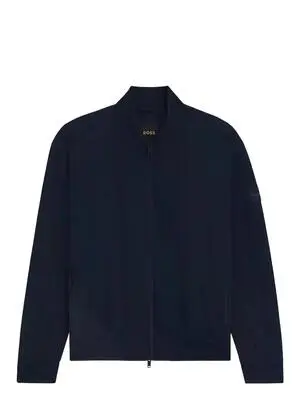 BOSS Logo Patch Bomber Jacket - Blue