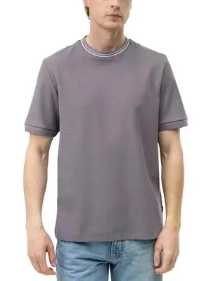BOSS Stripe-trim Short-sleeve T-shirt - Grey