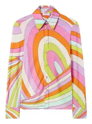 Emilio Pucci Iride Print Long Sleeve Shirt - Pink