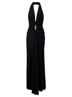 Christopher Esber Embellished Ruched Jersey Maxi Dress - Black