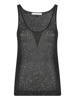 Patrizia Pepe Sequin Embellished Knit Top - Black