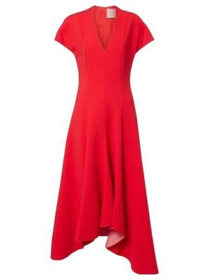 ROKSANDA Tatum Paneled Midi Dress - Red