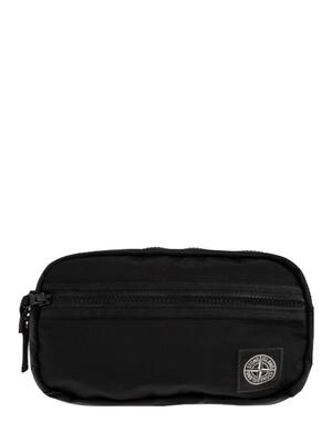 Stone Island Logo Patch Waist Bag - Black