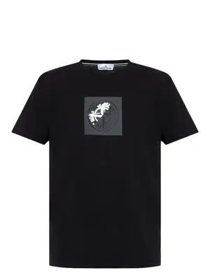 STONE ISLAND Stone Island Logo Printed Crewneck T-Shirt