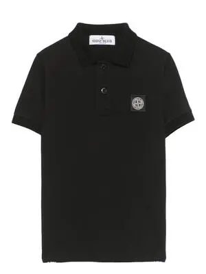 Stone Island Short Sleeve Polo Shirt - Black