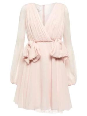 Giambattista Valli Bow Detail Ruched Mini Dress - Nude