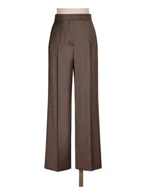 Max Mara Wool And Silk Blend High-waisted Trousers - Brown