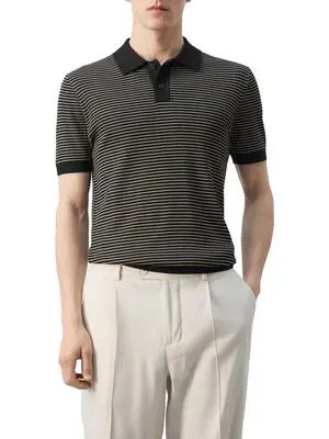 Mango Stripe Polo - Black