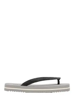 Brunello Cucinelli Embellished Thong Sandals With Chain Detail - Gray