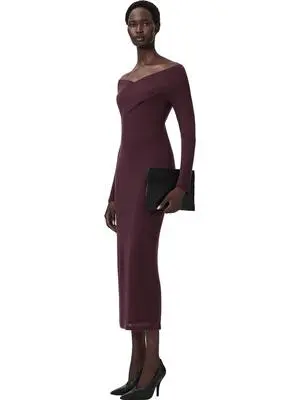 ALLSAINTS Delta Bodycon Jersey Midi Dress - Red