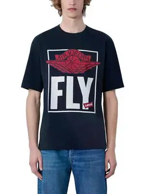 LEVI'S Logo-print Cotton-jersey V-neck T-shirt - Black