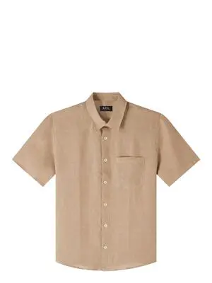 A.p.c. Bellini Logo Short-sleeve Shirt - Beige