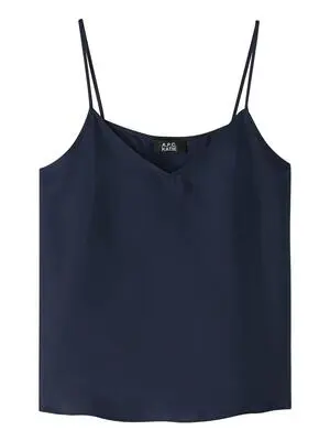 A.p.c. Top With V-neck And Spaghetti Straps - Navy Blue