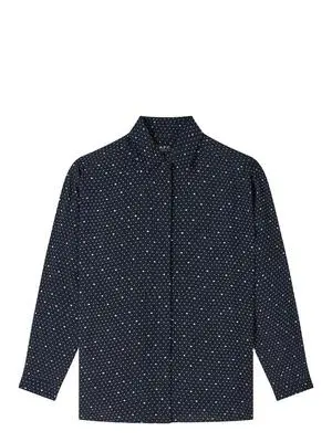 A.p.c. Wendy Polka Dot Shirt - Navy Blue