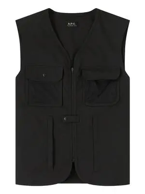 A.p.c. Sleeveless Zip-up Vest - Black
