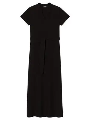 A.p.c. Annelie Linen Maxi Dress - Black