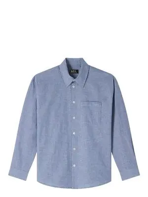 A.p.c. Embroidered Boyfriend Shirt - Indigo