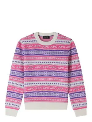 A.p.c. Maisie Printed Merino Wool Sweater - Pink