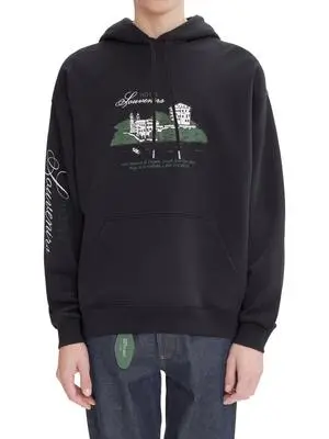 A.p.c. X Jjjjound "hôtel Souvenirs" Embroidered Organic Cotton Hoodie - Black