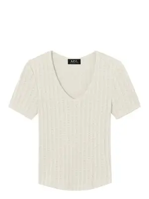 A.p.c. Livia V-neck T-shirt - Ecru