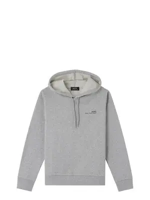 A.p.c. Cotton Hoodie With Logo Print - Black