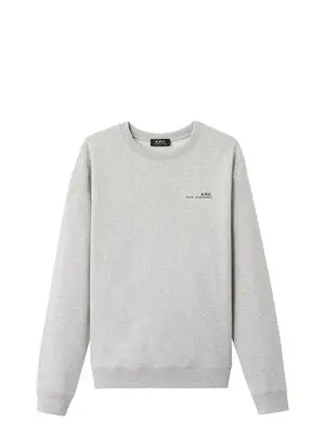 A.p.c. Crewneck Sweatshirt With Logo Print - Black