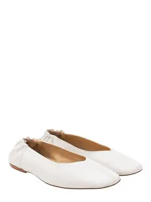 A.p.c. Square-toe Leather Ballet Flats - White
