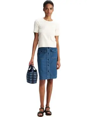 A.p.c. Denim Skirt With Button Front - Blue
