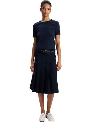A.p.c. Pleated Midi Skirt - Navy Blue