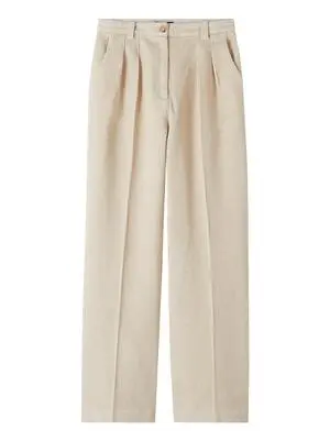 A.p.c. Tressie Pleated Wide-leg Trousers - Camel