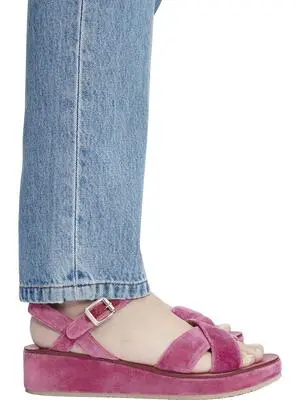 A.p.c. Criss-cross Wedge Sandals - Black