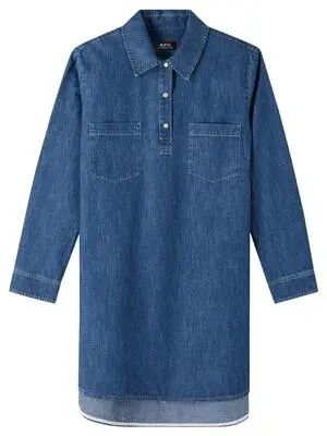 A.p.c. Cotton Shirt Dress - Indigo