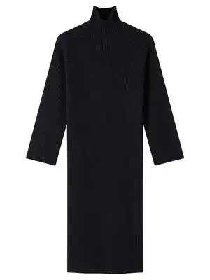 A.p.c. Prisca Ribbed Knit Dress - Navy Blue