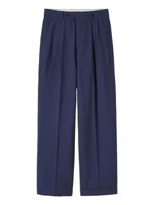 A.p.c. Crinkled Wide Leg Trousers - Navy Blue