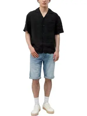 Hugo Short-sleeve Camp-collar Shirt - Black