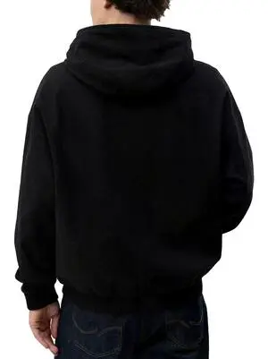 Hugo Textured Zip-up Hoodie - Black
