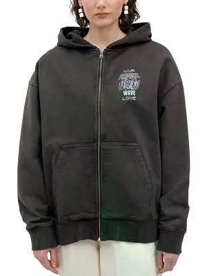 Hugo Graphic Print Zip-up Hoodie - Grey