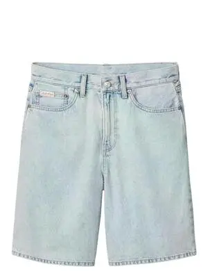 Calvin Klein Acid Wash Denim Shorts - Blue