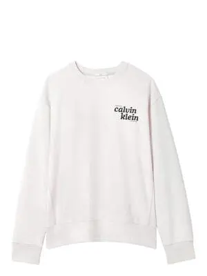 Calvin Klein Print Crew Neck Sweater - Neutrals