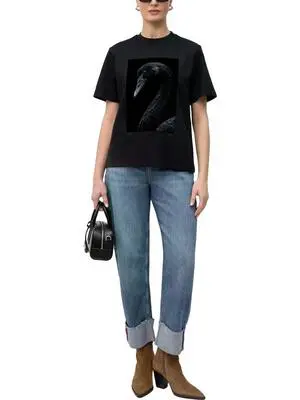 BOSS Swan Print T-shirt - Black
