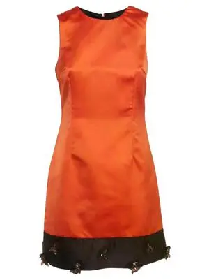Dolce & Gabbana Embellished Hem Mini Dress - Orange