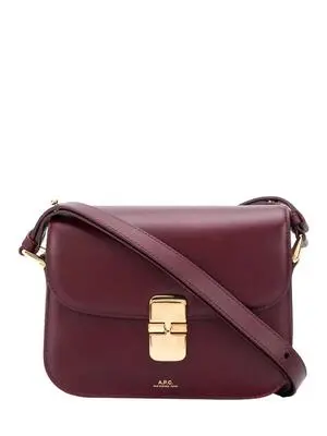 A.p.c. Embossed Logo Leather Shoulder Bag - Red
