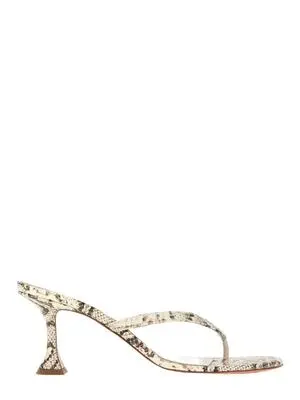 Amina Muaddi Printed Leather Juliette Thong Mules - Multicolor