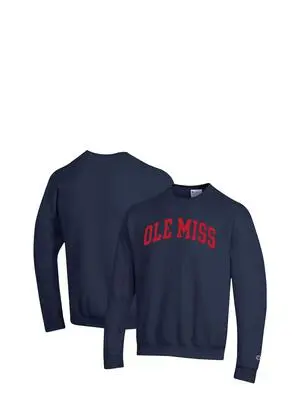 Champion Ole Miss Rebels Basic Arch Fleece Pullover Sweatshirt - Navy