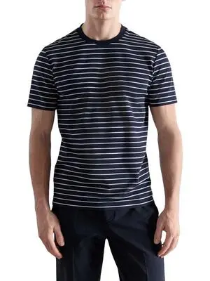Mango Slim Fit Coolmax® Stripe T-shirt - Navy