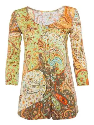 Etro Paisley Print Long Sleeve Blouse - Green